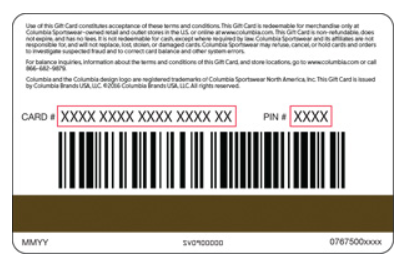 How do I find my Gift Card Number and Pin?