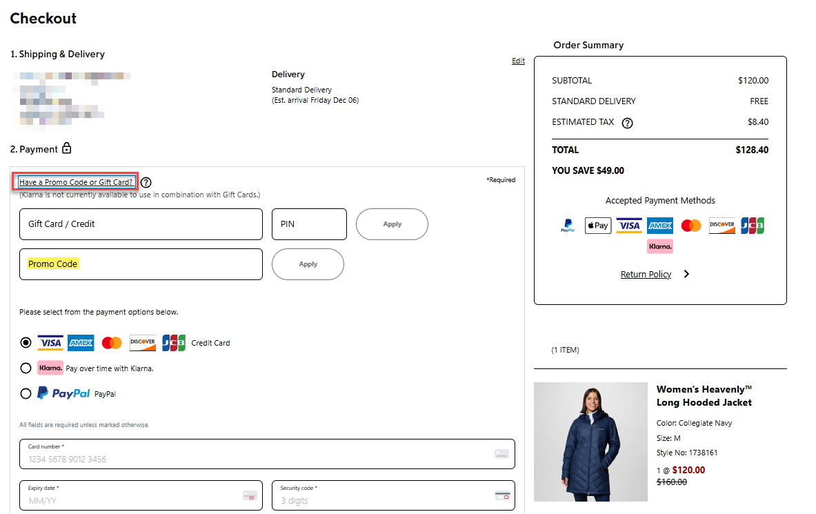 How do I apply my promo code to my order?